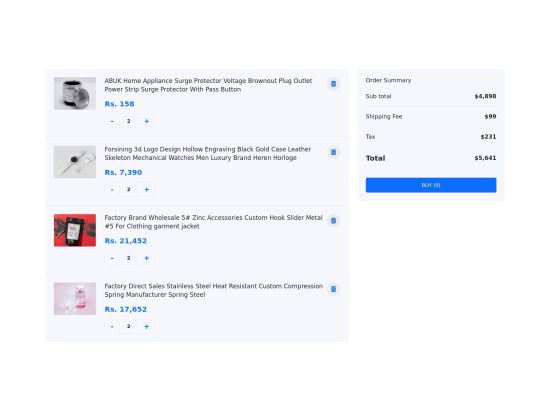 shopping cart HTML CSS JavaScript | EasyFrontend