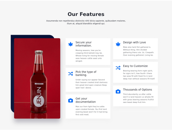 Image On Right With Shape And Card Features Easyfrontend