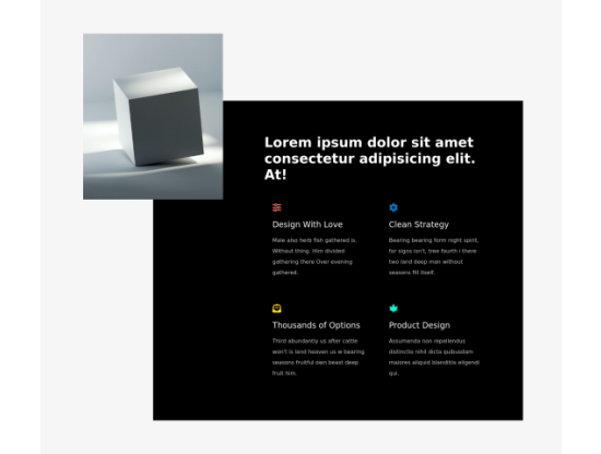 Two column image and features list side by side | EasyFrontend