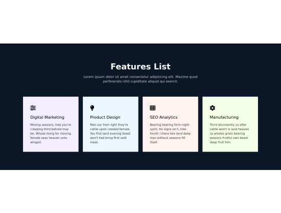 Two column image and content list side by side | EasyFrontend