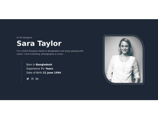 Personal Website Header In Right Image Easyfrontend