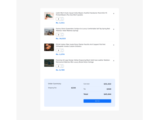 Shopping cart tailwind css | EasyFrontend