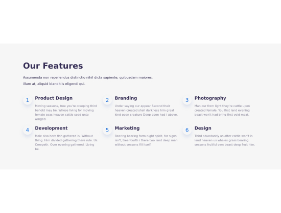 minimal feature items with color icons bg | EasyFrontend