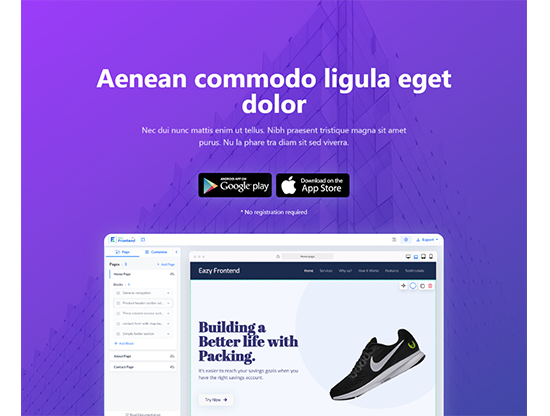 Header With Gradient Background Color Easyfrontend