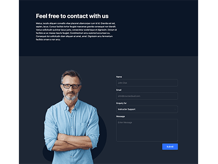 Nice background and border less contact form with details | EasyFrontend
