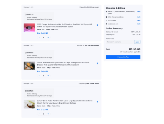 Checkouts ecommerce Components | EasyFrontend