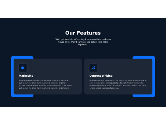 Feature items with title and tagline | EasyFrontend